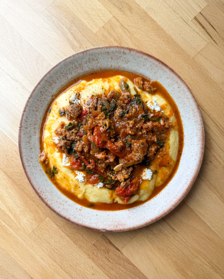 Sausage Ragu with Goat Cheese Polenta – For the Love of Dinner